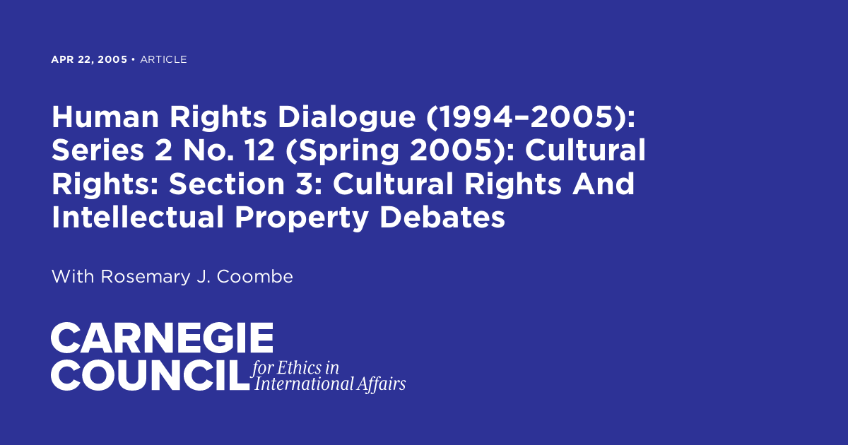 Human Rights Dialogue (1994–2005): Series 2 No. 12 (Spring 2005 ...