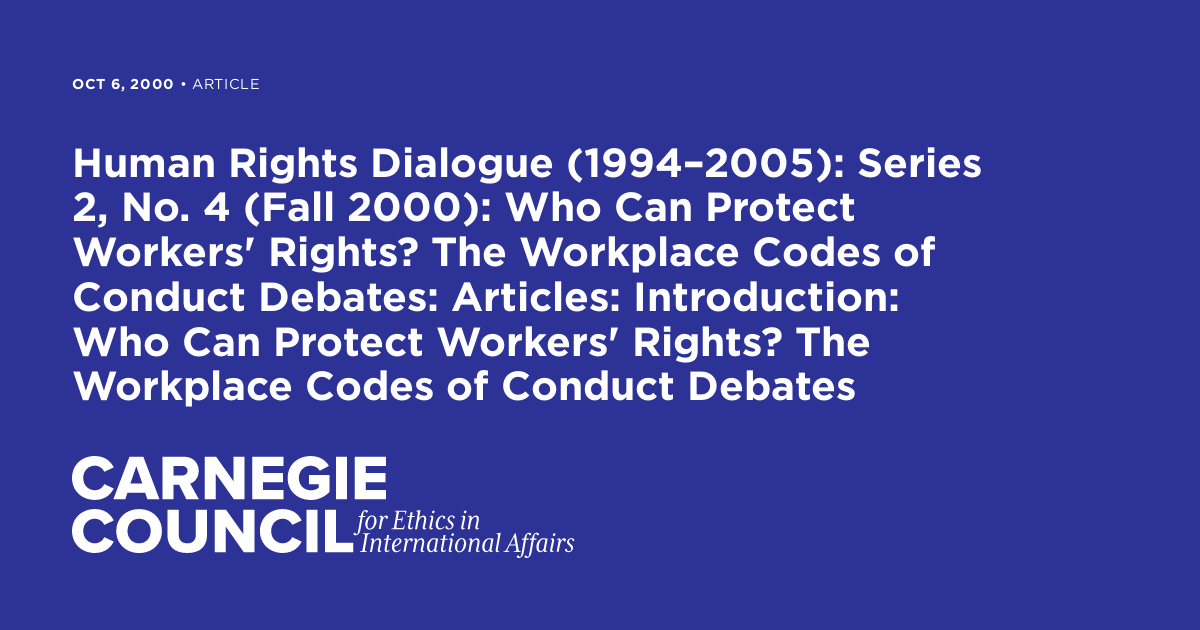 Human Rights Dialogue (1994–2005): Series 2, No. 4 (Fall 2000): Who Can ...