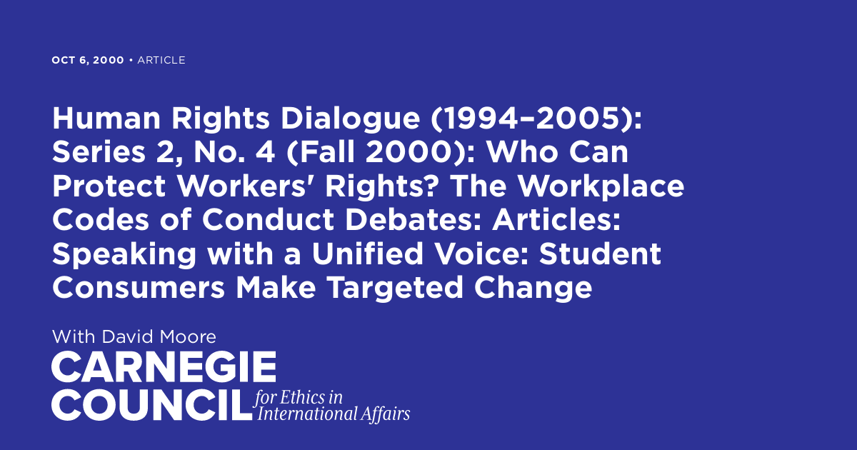 Human Rights Dialogue (1994–2005): Series 2, No. 4 (Fall 2000): Who Can ...