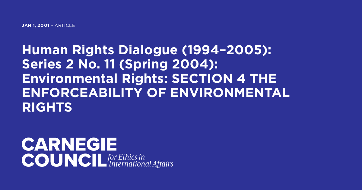 Human Rights Dialogue (1994–2005): Series 2 No. 11 (Spring 2004 ...