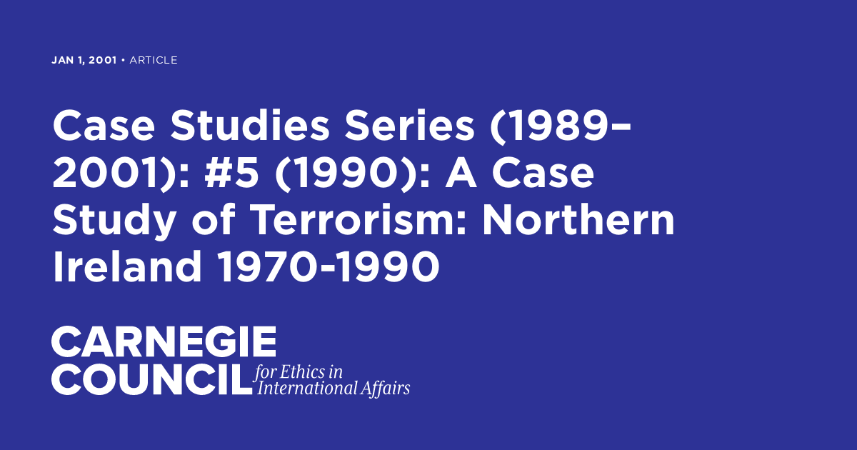Case Studies Series (1989–2001): #5 (1990): A Case Study of Terrorism ...