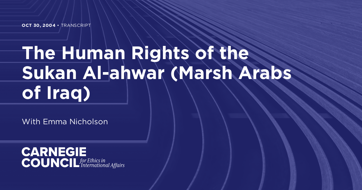 The Human Rights of the Sukan Al-ahwar (Marsh Arabs of Iraq) | Carnegie ...