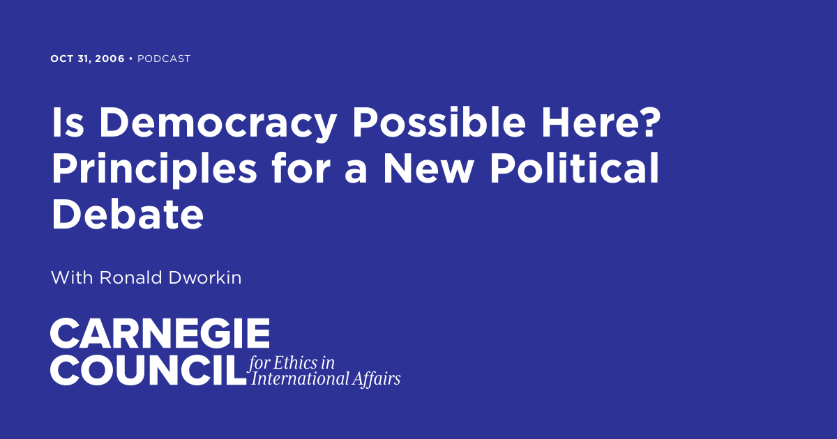 Is Democracy Possible Here? Principles for a New Political Debate ...