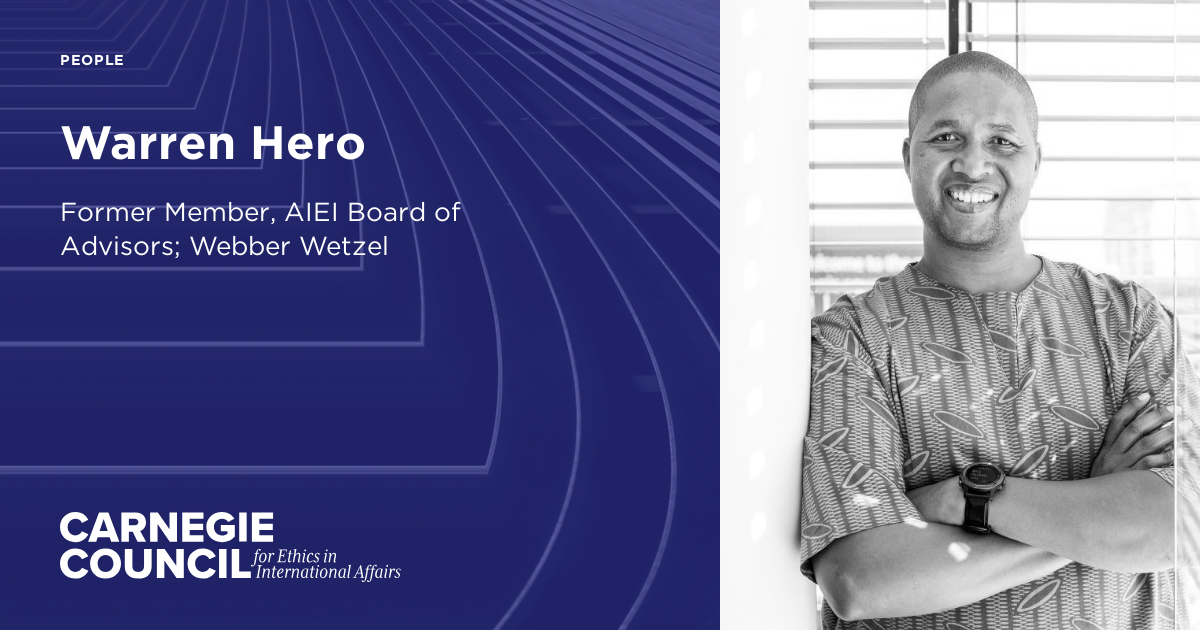 Warren Hero | Carnegie Council for Ethics in International Affairs