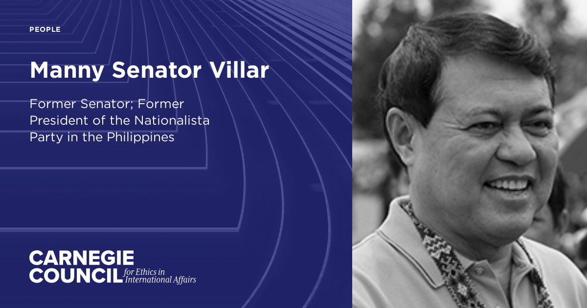 Manny Senator Villar | Carnegie Council for Ethics in International Affairs