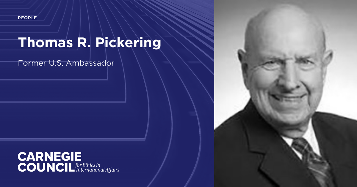 Thomas R. Pickering | Carnegie Council for Ethics in International Affairs