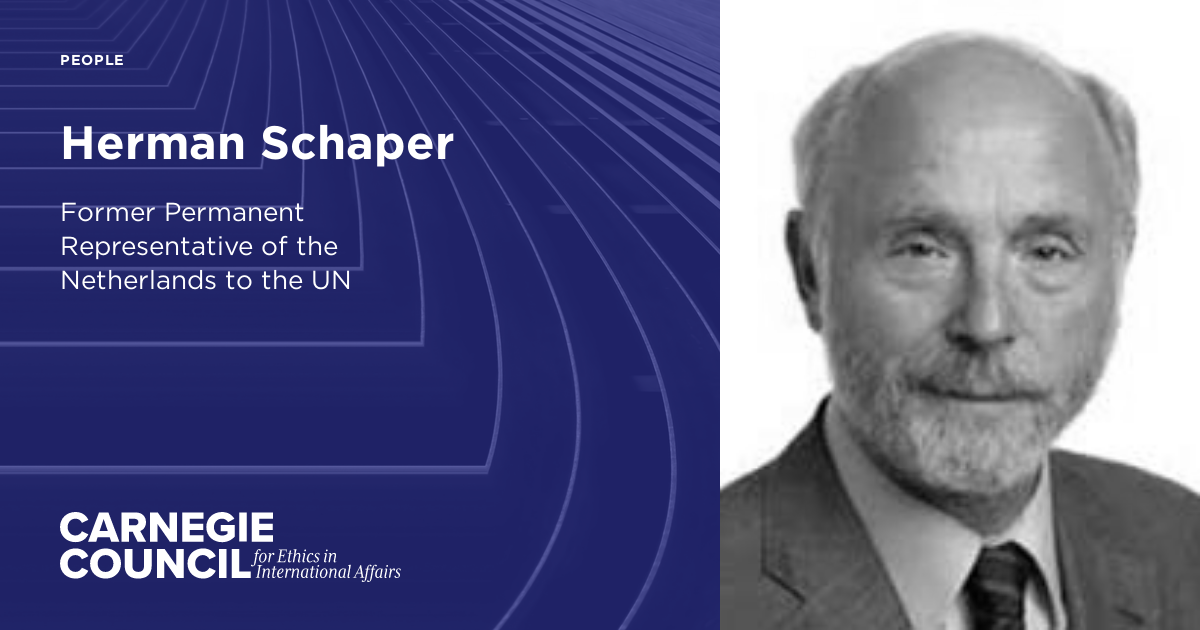 Herman Schaper | Carnegie Council for Ethics in International Affairs