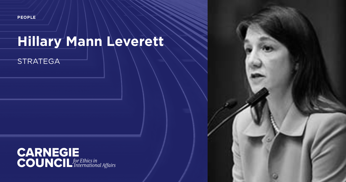 Hillary Mann Leverett | Carnegie Council for Ethics in International ...