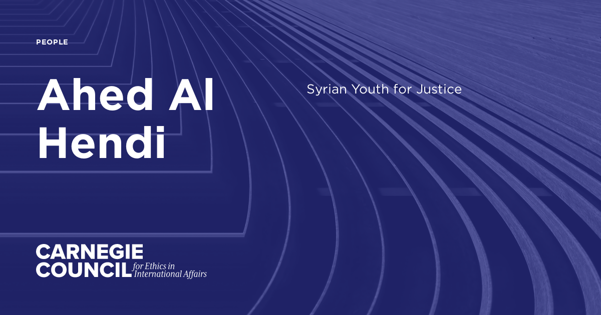 Ahed Al Hendi | Carnegie Council for Ethics in International Affairs