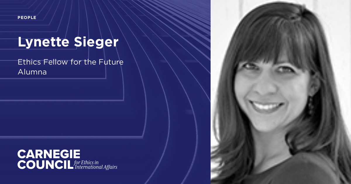 Lynette Sieger | Carnegie Council for Ethics in International Affairs