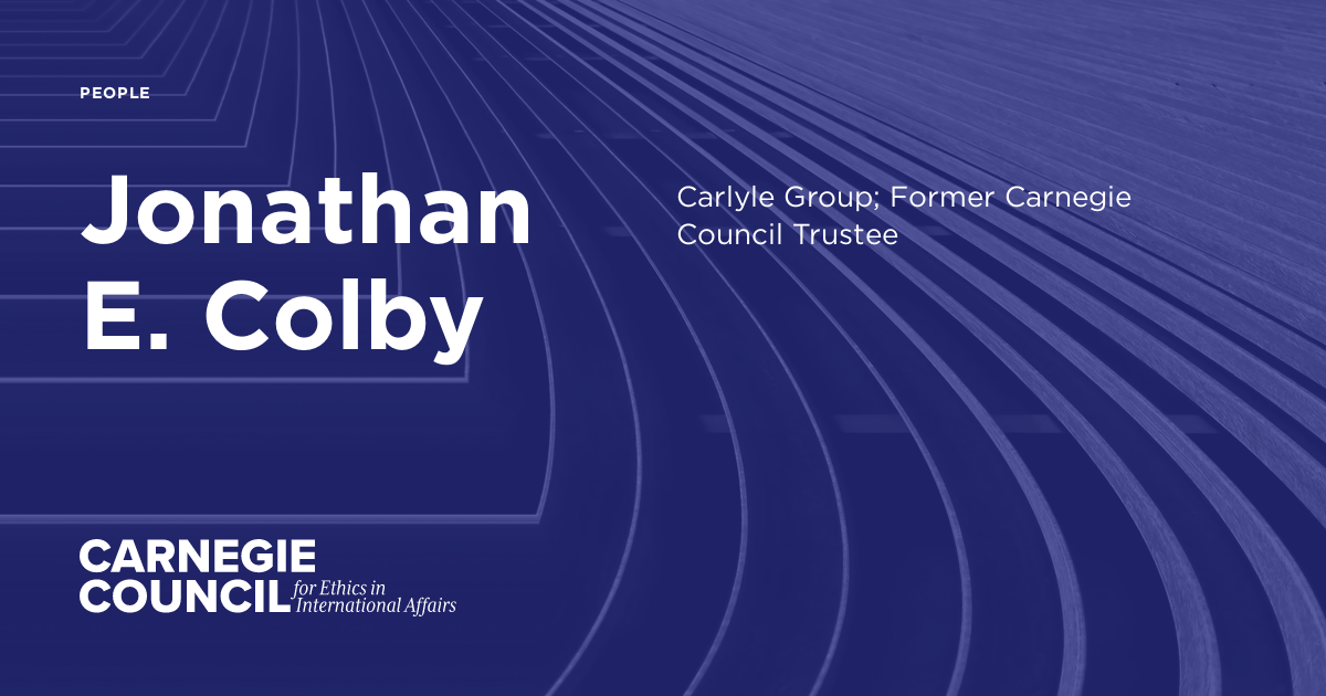 Jonathan E. Colby | Carnegie Council for Ethics in International Affairs