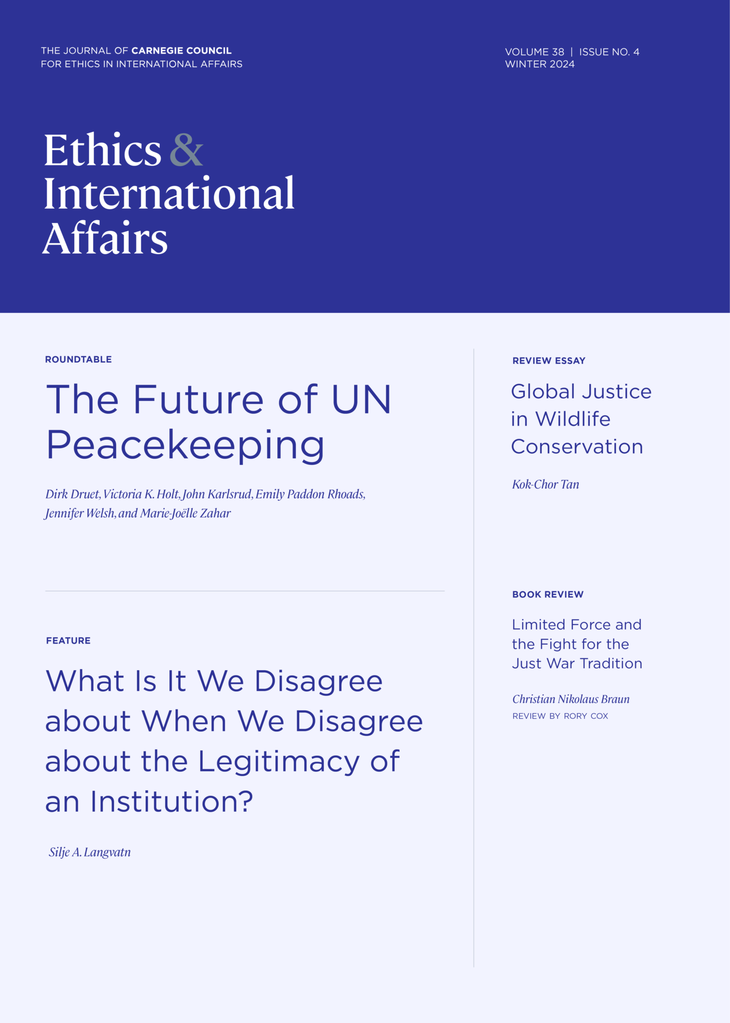 New Issue Out Now: Future of UN Peacekeeping, Legitimacy and ...